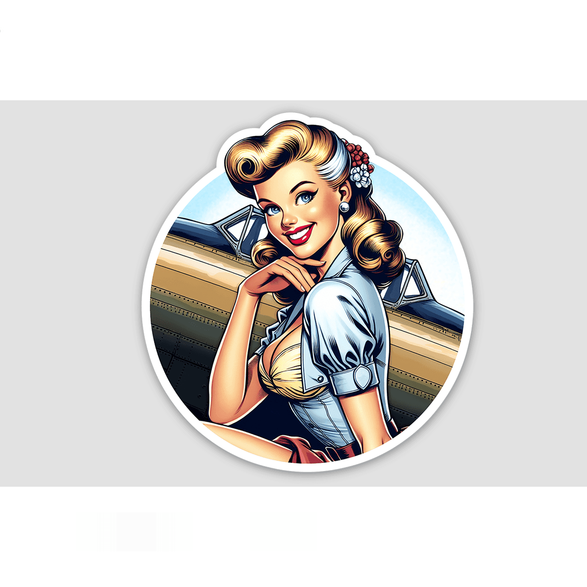 WW2 Warbird Vintage Pin Up Bumper Sticker – Mach 5
