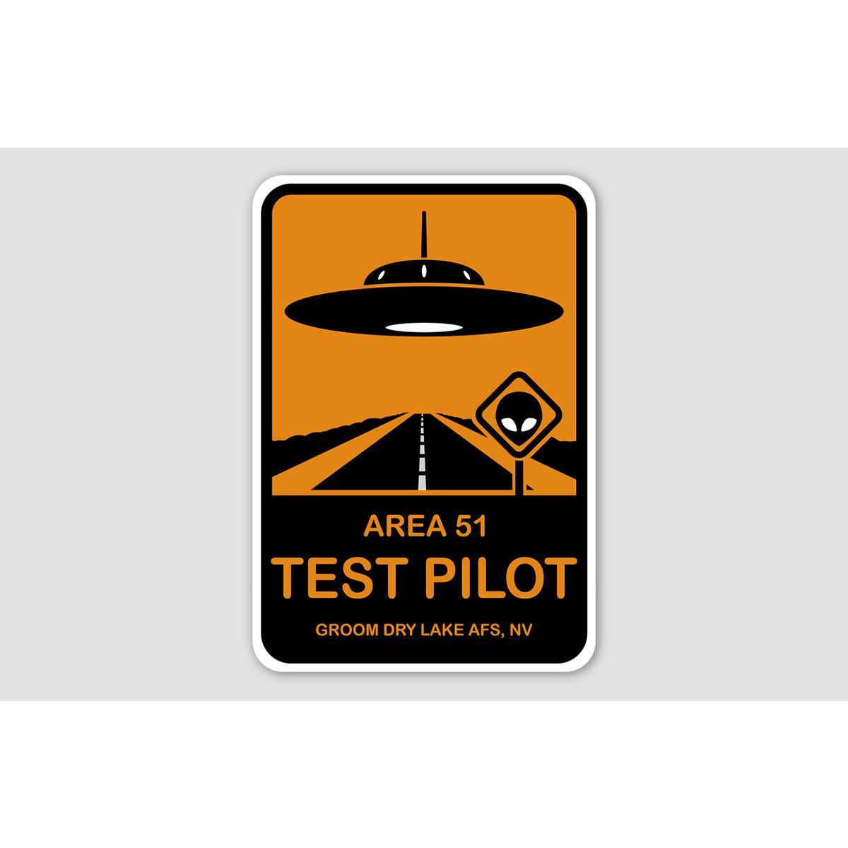 AREA 51 TEST PILOT Sticker – Mach 5