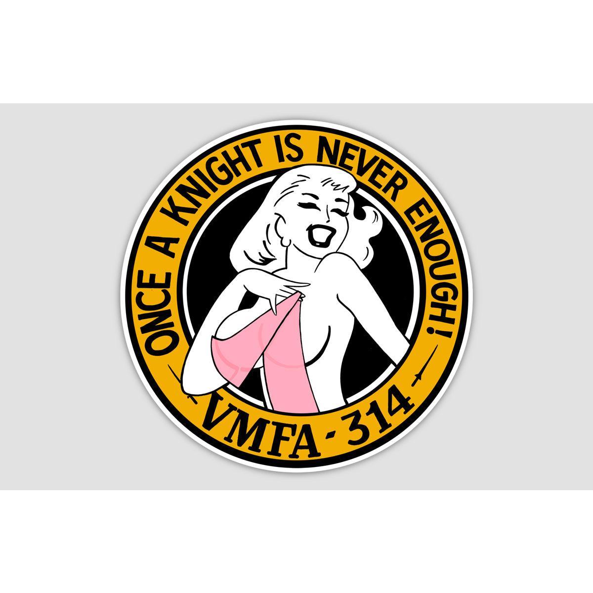 VMFA-314 'ONCE A KNIGHT IS NEVER ENOUGH' Sticker – Mach 5